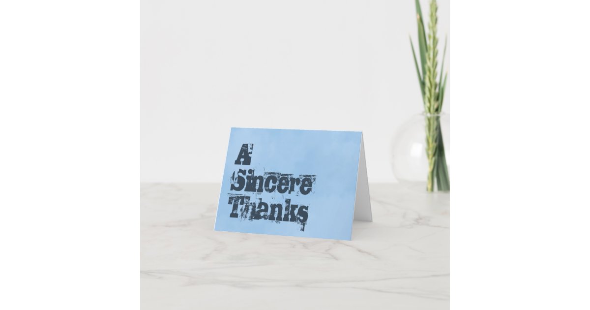 Blue Sincere Thanks Thank You Card | Zazzle.com