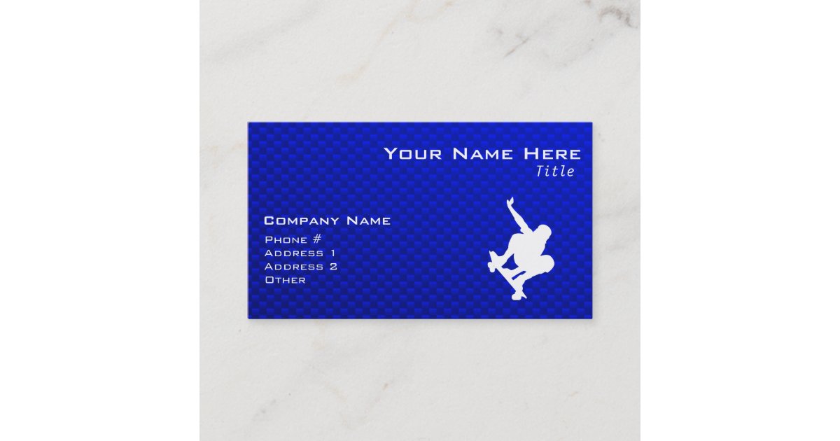 Blue Skateboarding Business Card | Zazzle