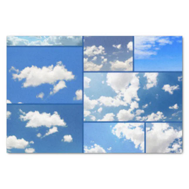 Blue Skies & White Clouds Collage Tissue Paper | Zazzle