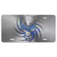 Blue Skull Metallic Look License Plate | Zazzle
