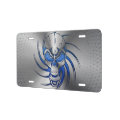Blue Skull Metallic Look License Plate | Zazzle