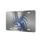Blue Skull Metallic Look License Plate | Zazzle
