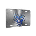 Blue Skull Metallic Look License Plate | Zazzle