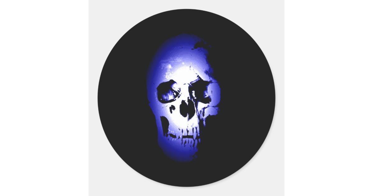 Blue Skull Skeleton Classic Round Sticker | Zazzle