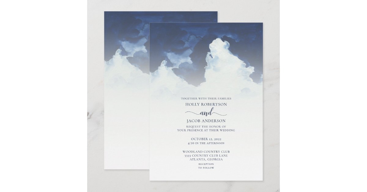 Blue Sky and Clouds Wedding Invitation | Zazzle