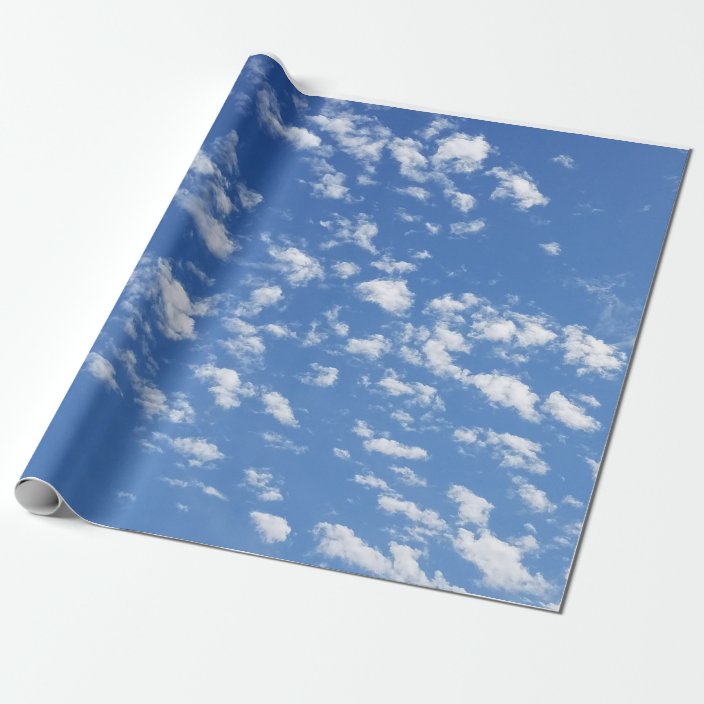 Blue Sky and White Clouds wrapping paper | Zazzle.com