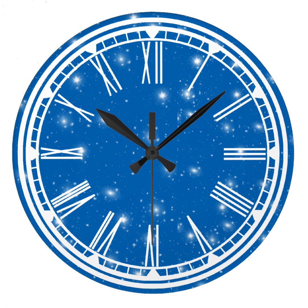 Blue Sky and White Stars Wall Clock | Zazzle