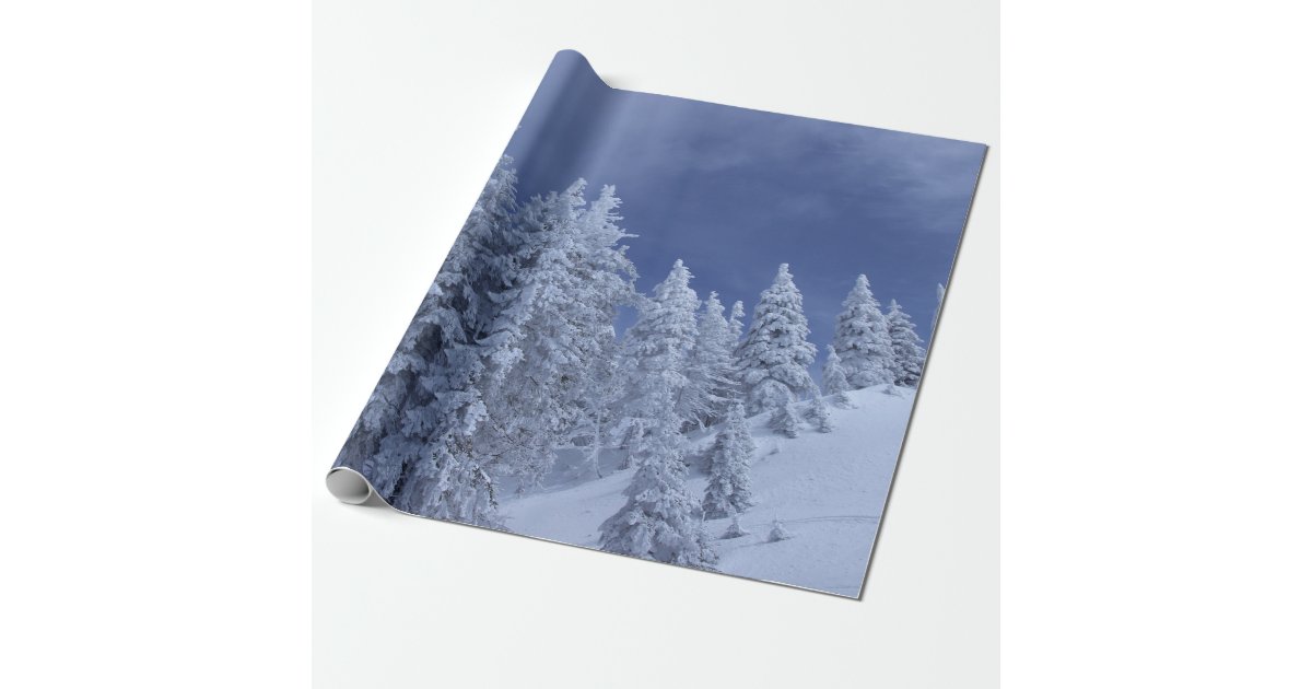 Blue sky at winter wrapping paper | Zazzle