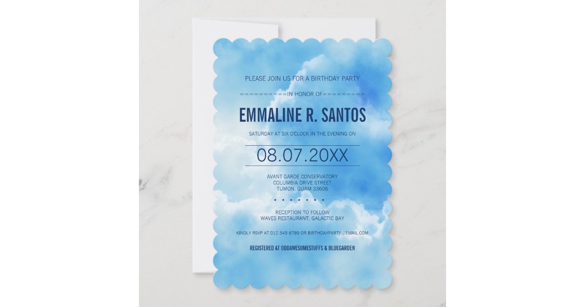 Blue Sky Birthday Party Invite | Zazzle
