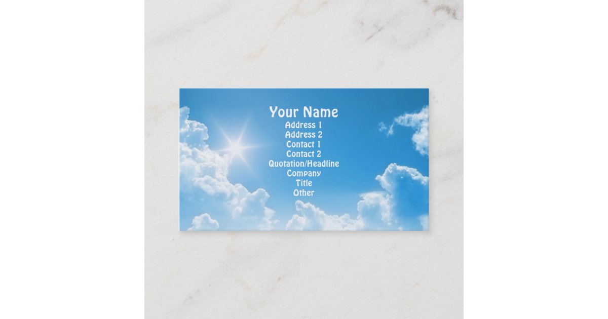 Blue Sky Business Card | Zazzle