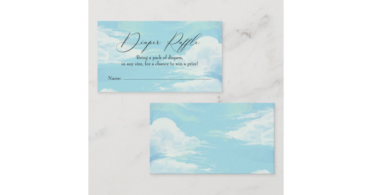 Blue Sky Cloud Diaper Raffle Insert Card | Zazzle