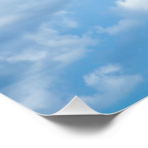 Blue Sky Clouds Background Skies Heaven Design Poster | Zazzle