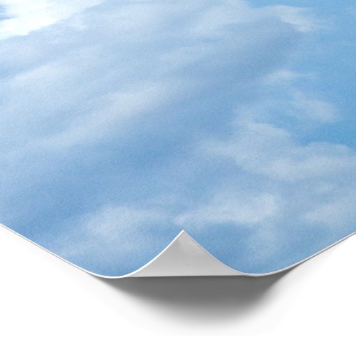 Blue Sky Clouds Background Skies Heaven Design Poster | Zazzle