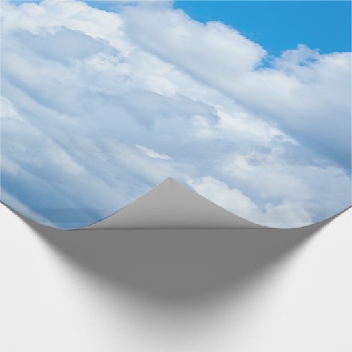 Blue Sky Clouds Background Skies Heaven Design Wrapping Paper | Zazzle