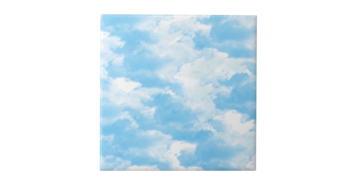 Blue Sky Clouds Ceramic Tile | Zazzle