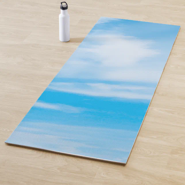 Blue Sky Clouds Creative Design Fitness Template Yoga Mat | Zazzle