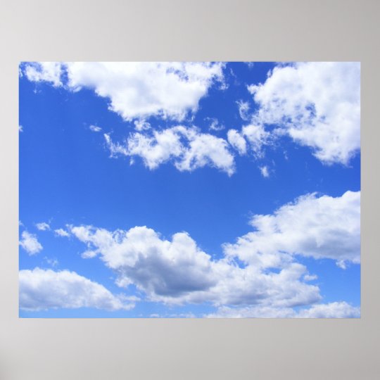 Blue sky clouds poster | Zazzle.com