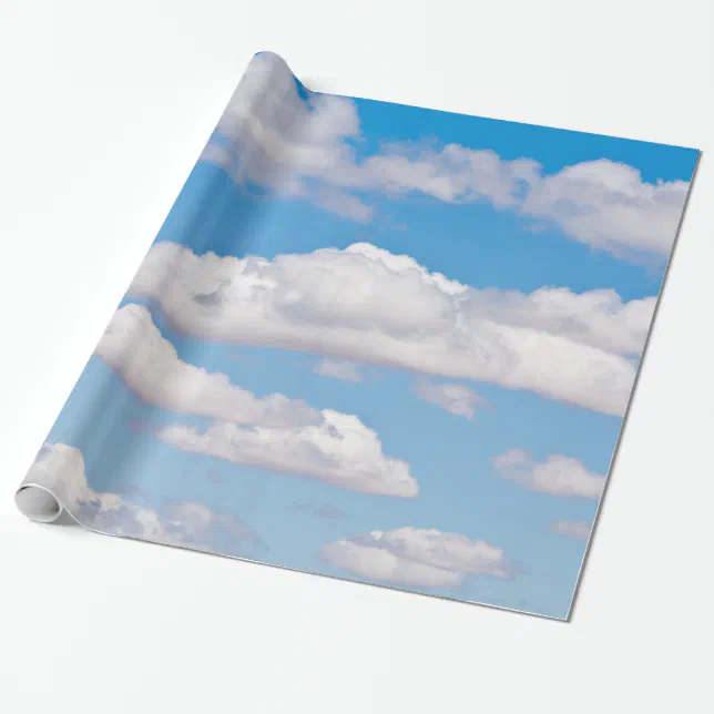 Blue sky clouds wrapping paper | Zazzle