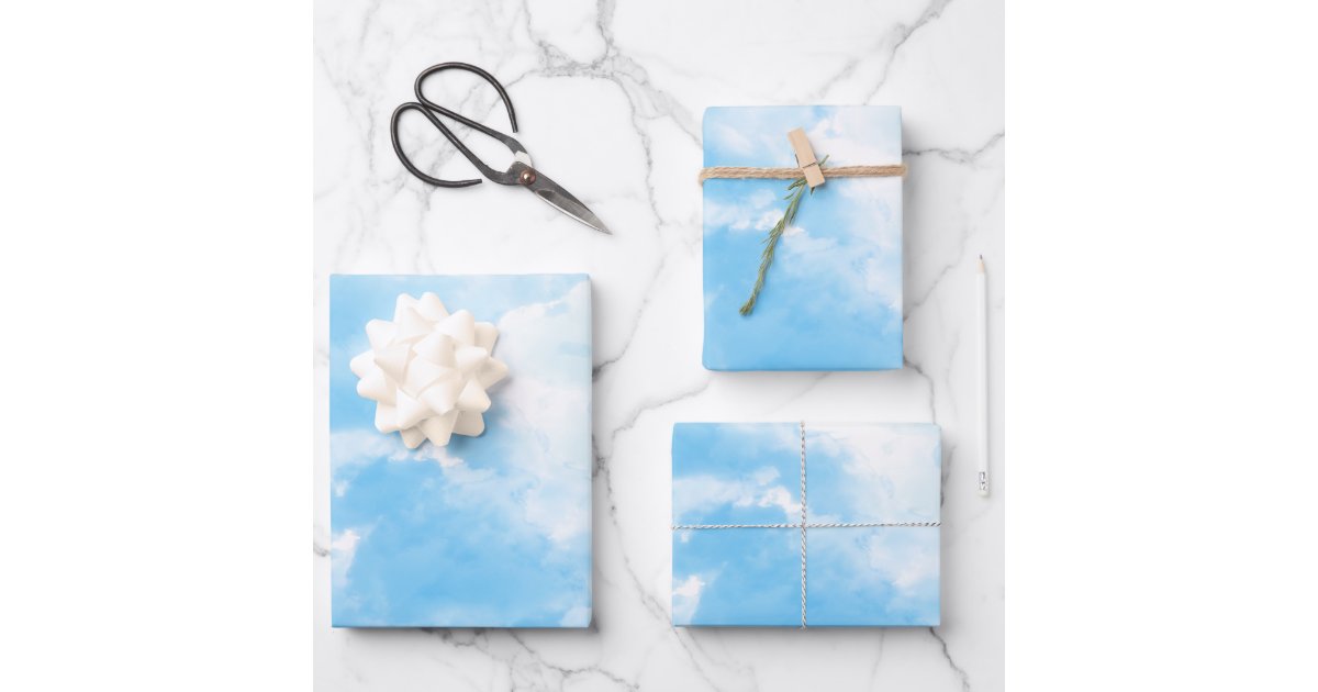 Blue Sky Clouds Wrapping Paper Sheets | Zazzle