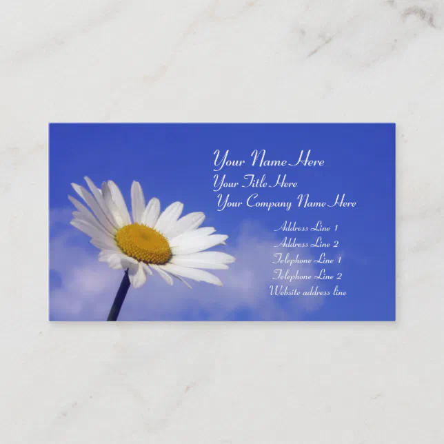 Blue Sky Daisy Business Card | Zazzle