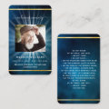 Blue sky gold photo funeral prayer card | Zazzle