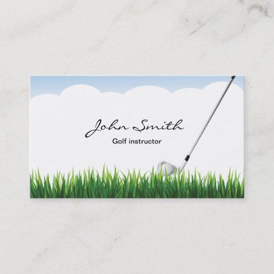 Blue Sky & Grass Golf instructor Business Card | Zazzle.com