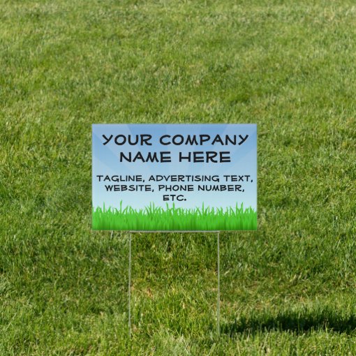 Blue Sky Green Grass Yard Sign | Zazzle