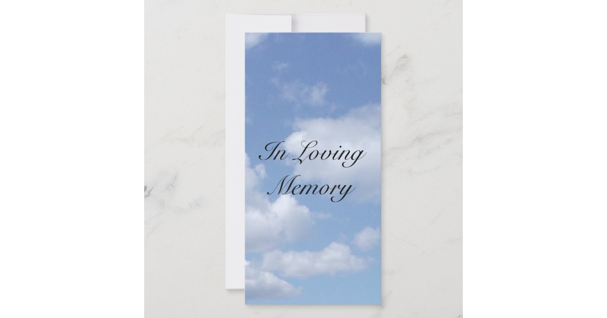 "Blue Sky" Memorial Cards | Zazzle