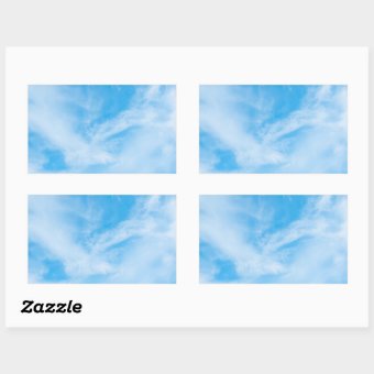 Blue Sky Nature White Clouds Blank Template Rectangular Sticker | Zazzle