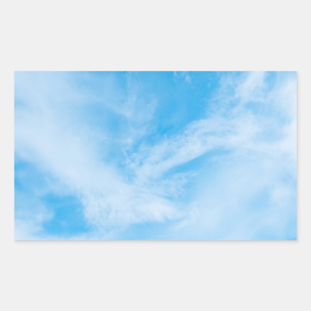 Blue Sky Nature White Clouds Blank Template Rectangular Sticker | Zazzle