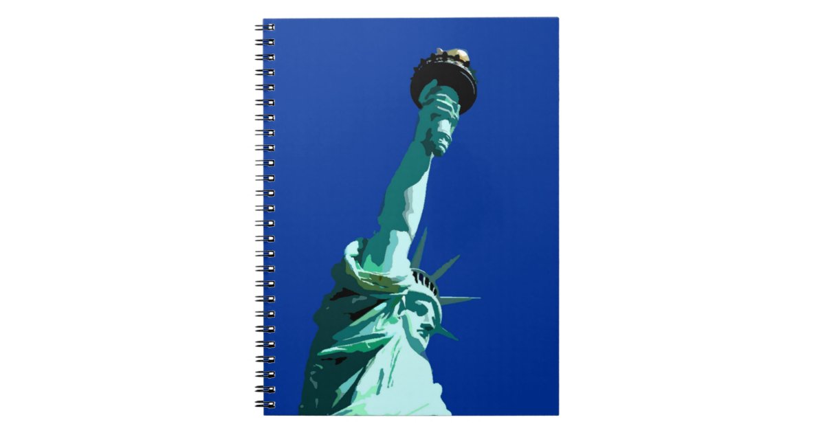 Blue Sky & Statue of Liberty Pop Art Notebook | Zazzle