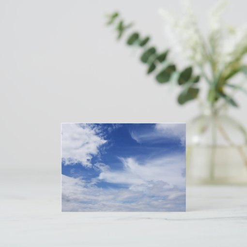 Blue Sky White Clouds Background - Customized Business Card | Zazzle