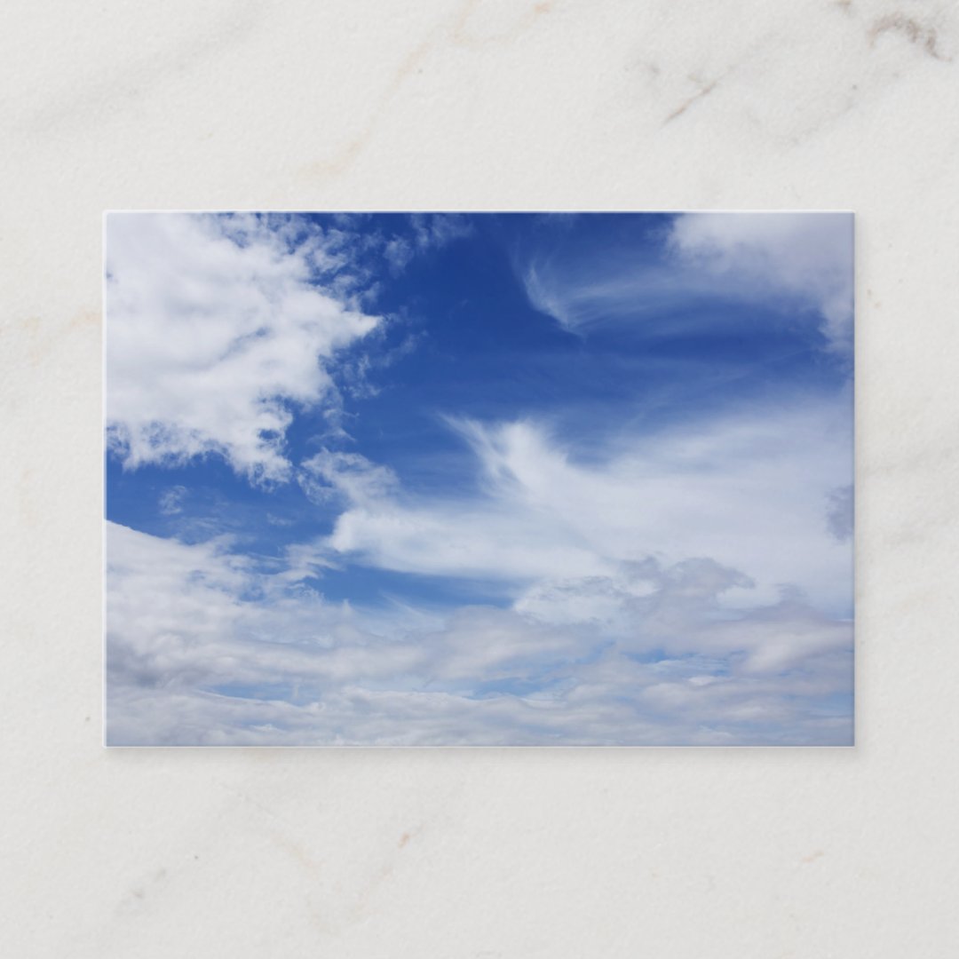 Blue Sky White Clouds Background - Customized Business Card | Zazzle