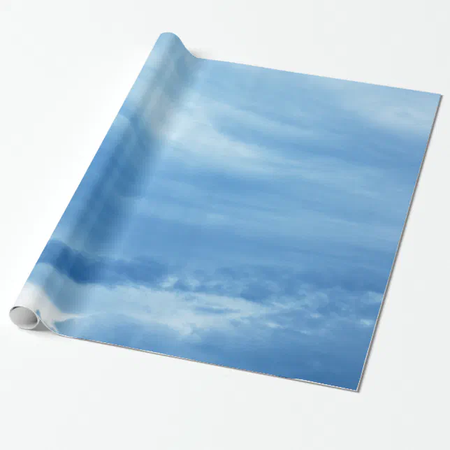 Blue Sky White Clouds Background skies heaven Wrapping Paper | Zazzle