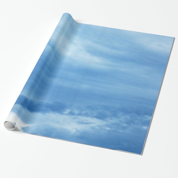 Blue Sky White Clouds Background skies heaven Wrapping Paper | Zazzle