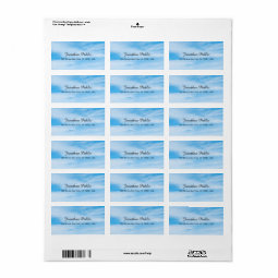 Blue Sky White Clouds Modern Elegant Handwritten Label | Zazzle
