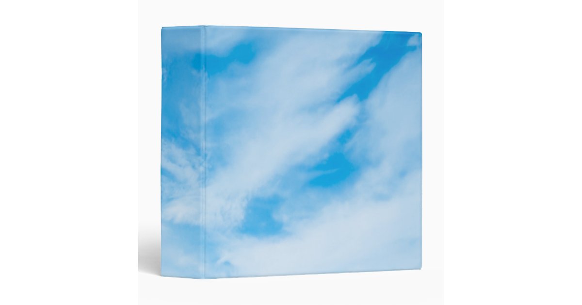 Blue Sky White Clouds Modern Elegant Template 3 Ring Binder | Zazzle