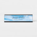 Blue Sky White Clouds Modern Elegant Template Desk Name Plate | Zazzle