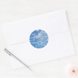 Blue Sky White Clouds Sticker Label Stickers | Zazzle