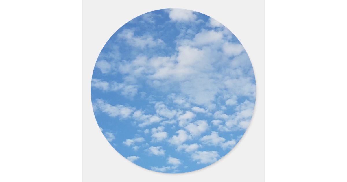 Blue Sky White Clouds Sticker Label Stickers | Zazzle