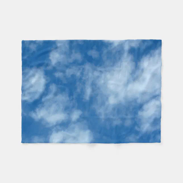 Blue Sky with Clouds Nature Photography Fleece Blanket | Zazzle