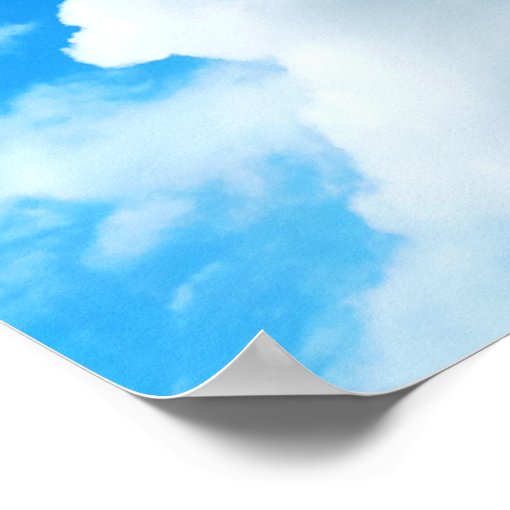 Blue Sky with Clouds Photo Poster | Zazzle