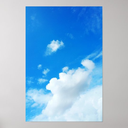 Blue Sky with Clouds Photo Poster | Zazzle.com