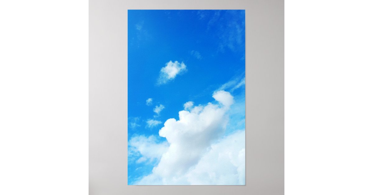 Blue Sky with Clouds Photo Poster | Zazzle