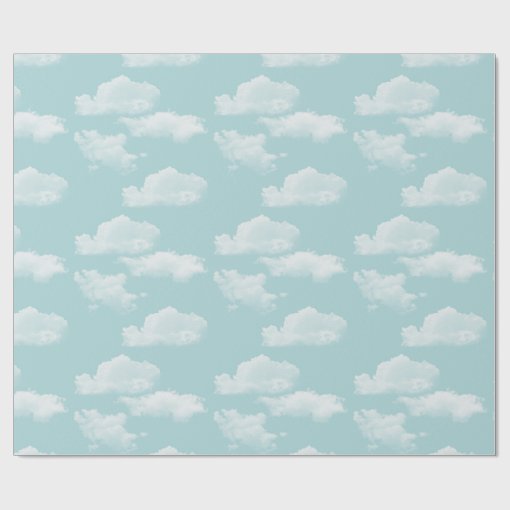 Blue sky with clouds wrapping paper | Zazzle