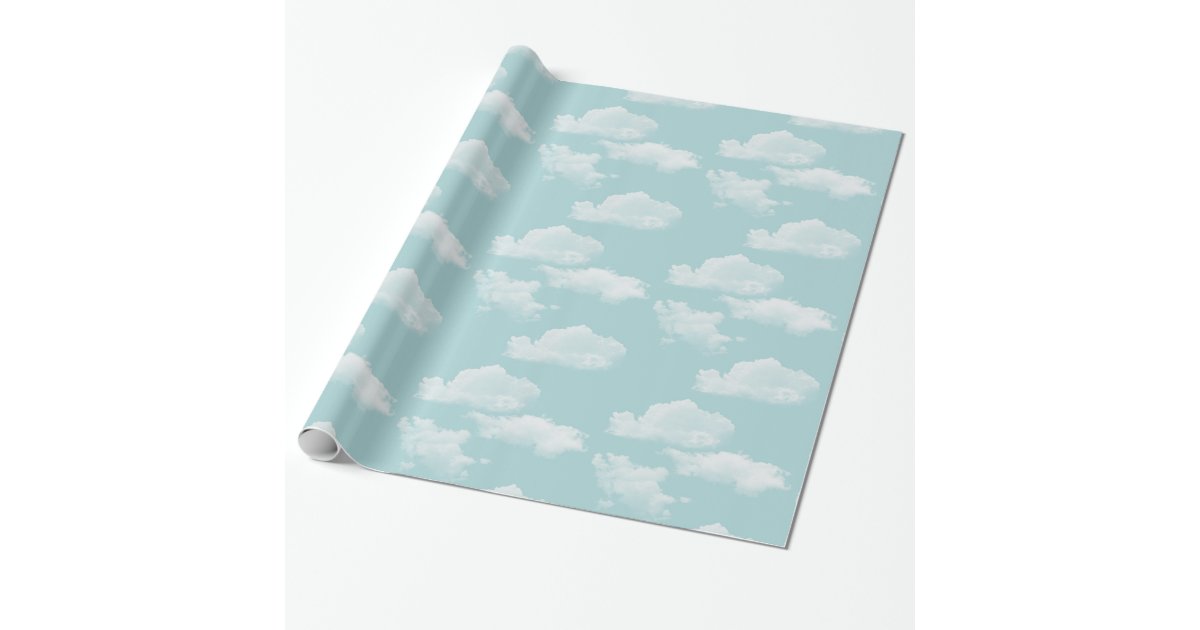 Blue sky with clouds wrapping paper | Zazzle