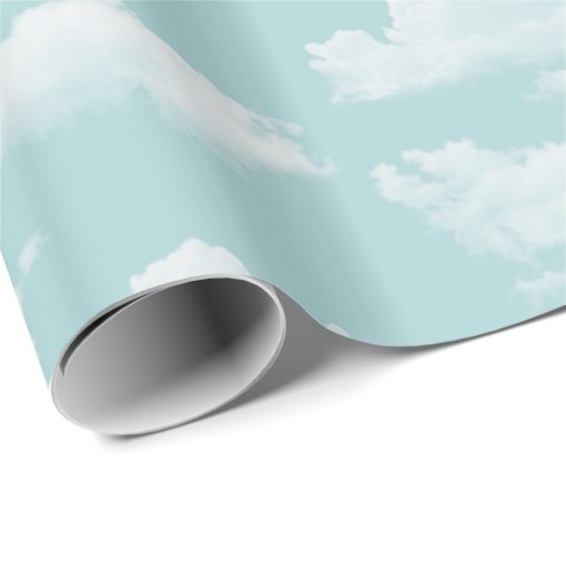 Blue sky with clouds wrapping paper | Zazzle