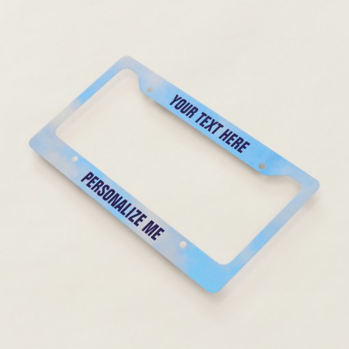 Blue Sky with Fluffy White Clouds Photograph License Plate Frame | Zazzle