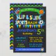 Blue Slip & Slide Sports Birthday Summer Party Invitation | Zazzle