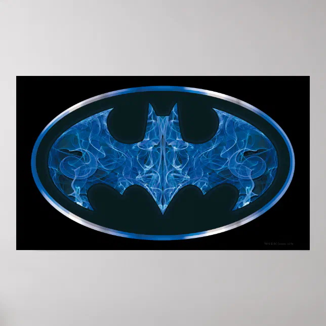 Blue Smoke Bat Symbol Poster | Zazzle